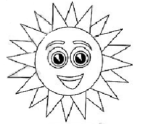 Imagini cu SOARE de colorat - 80 :: Fise de lucru - gradinita si scoala