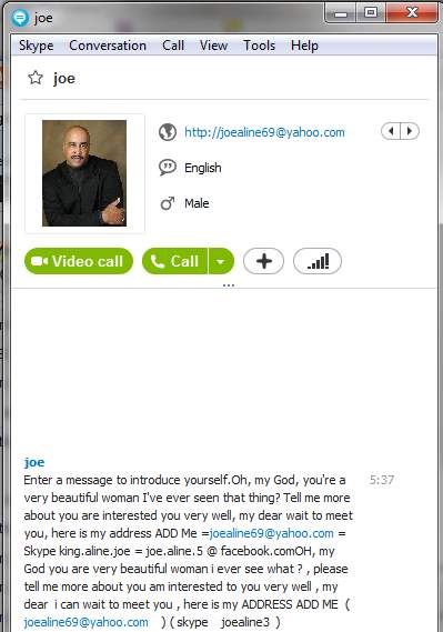 SCAMMERS on SKYPE