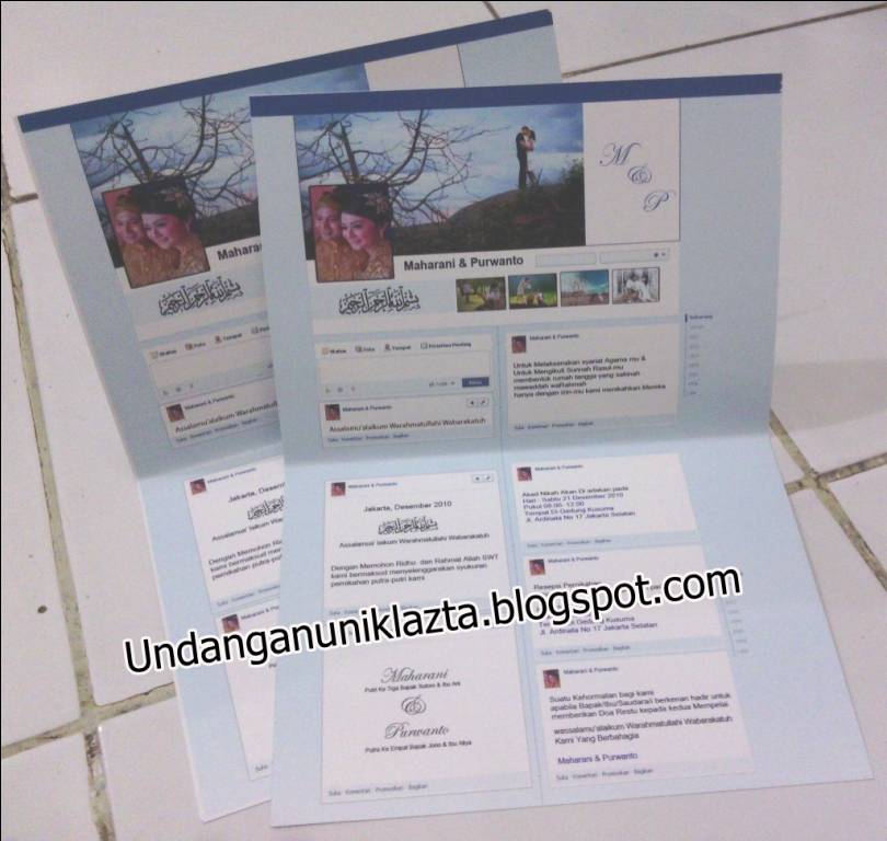 Undangan Model Facebook Timeline | Undangan Unik Lazta