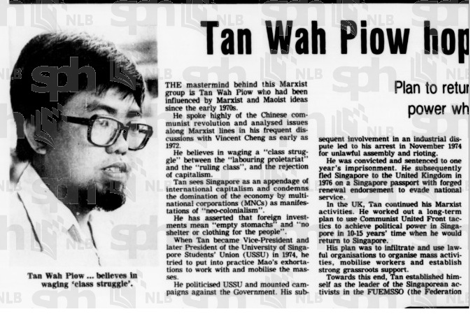 Unravelling 1987: Tan Wah Piow in the UK: Exiled