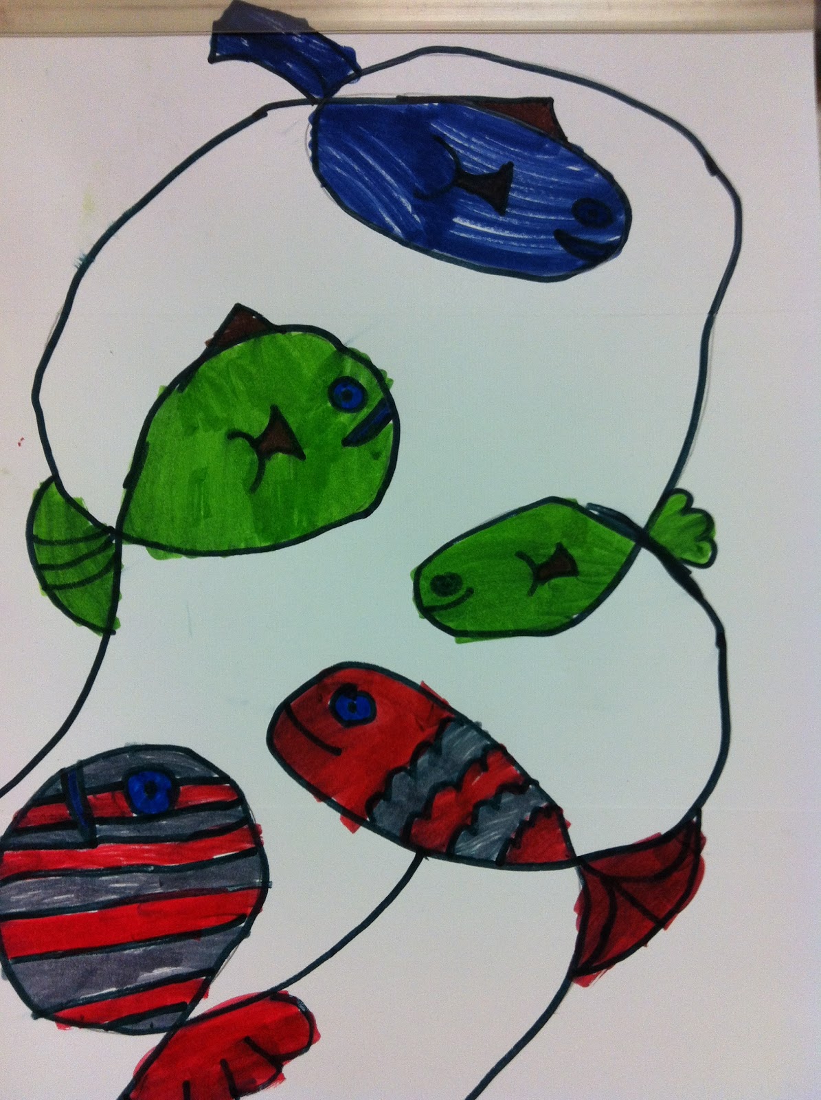 ChumleyScobey Art Room: 1st Grade: Joan Miro Doodle Fish