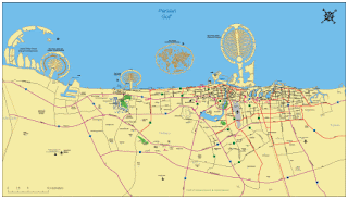 Map of Dubai, UAE