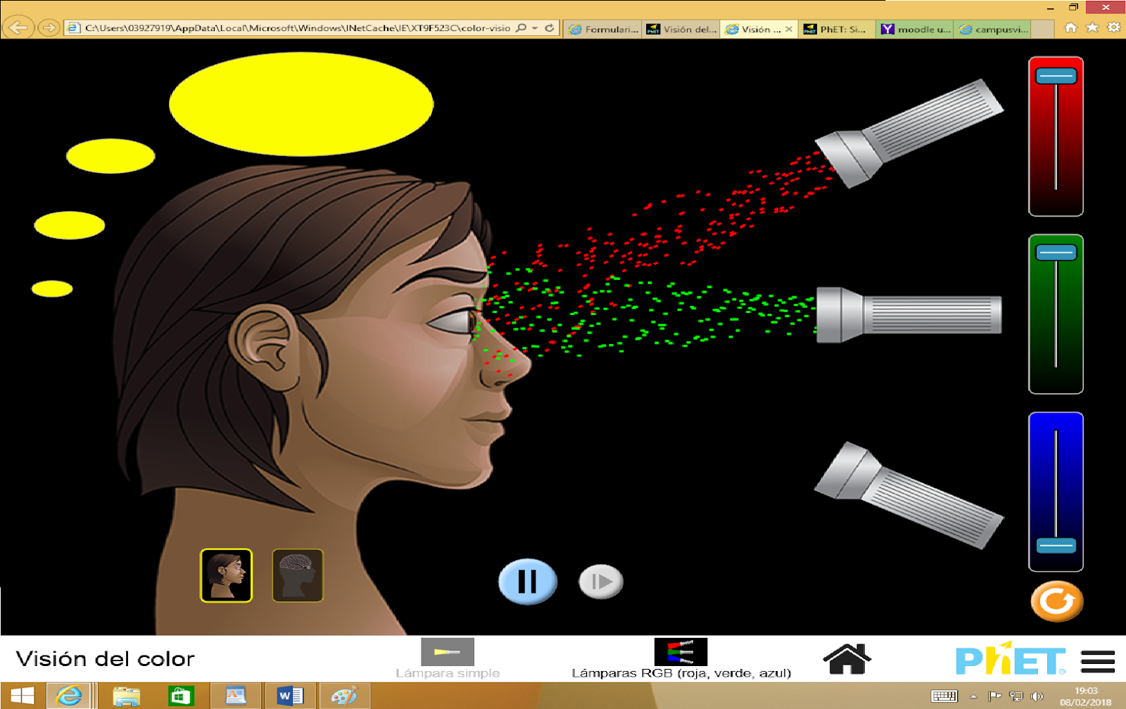 1ª Simulación PhET: Visión del color ~ Cuaderno de TICE