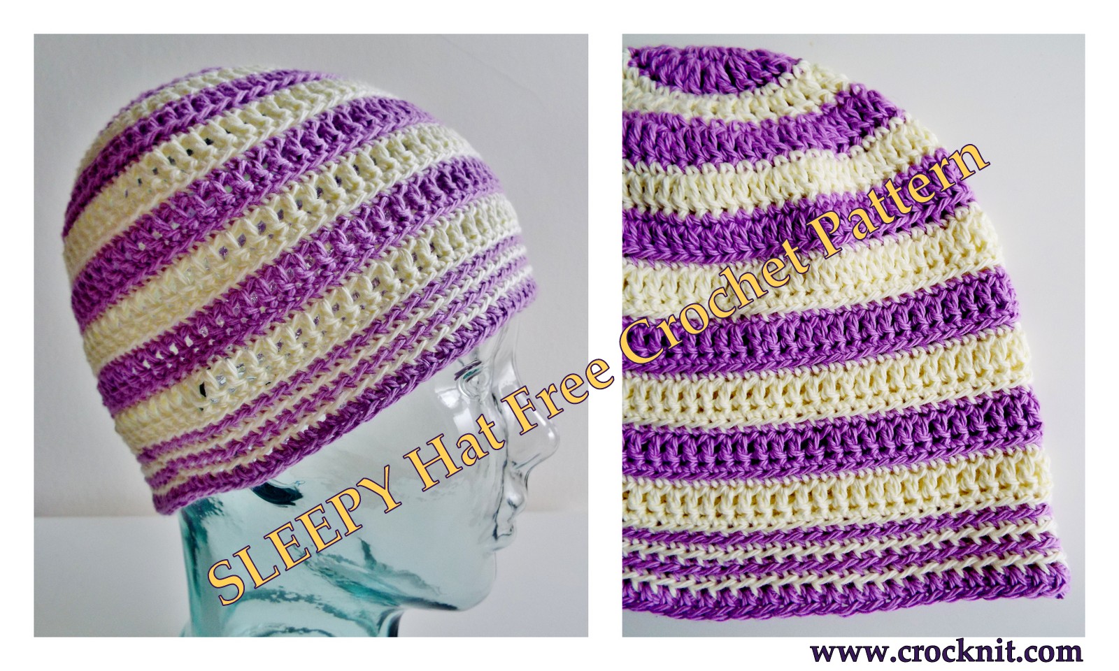 MICROCKNIT CREATIONS: SLEEP Hats Free Crochet Pattern #1 SLEEPY HAT