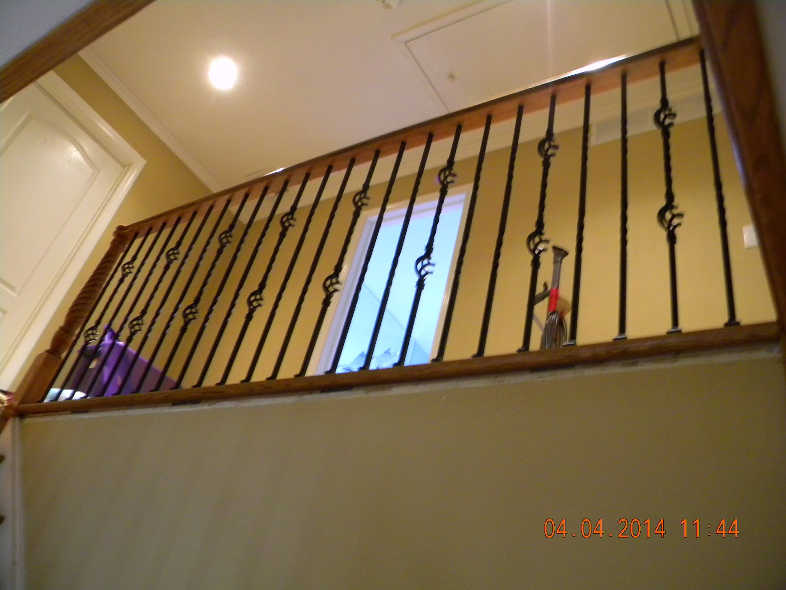 Wood Stairs and Rails and Iron Balusters: Wood Handrail With Iron ...