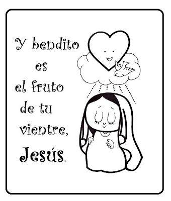 Ave Maria Hail Mary Prayer Sketch Coloring Page