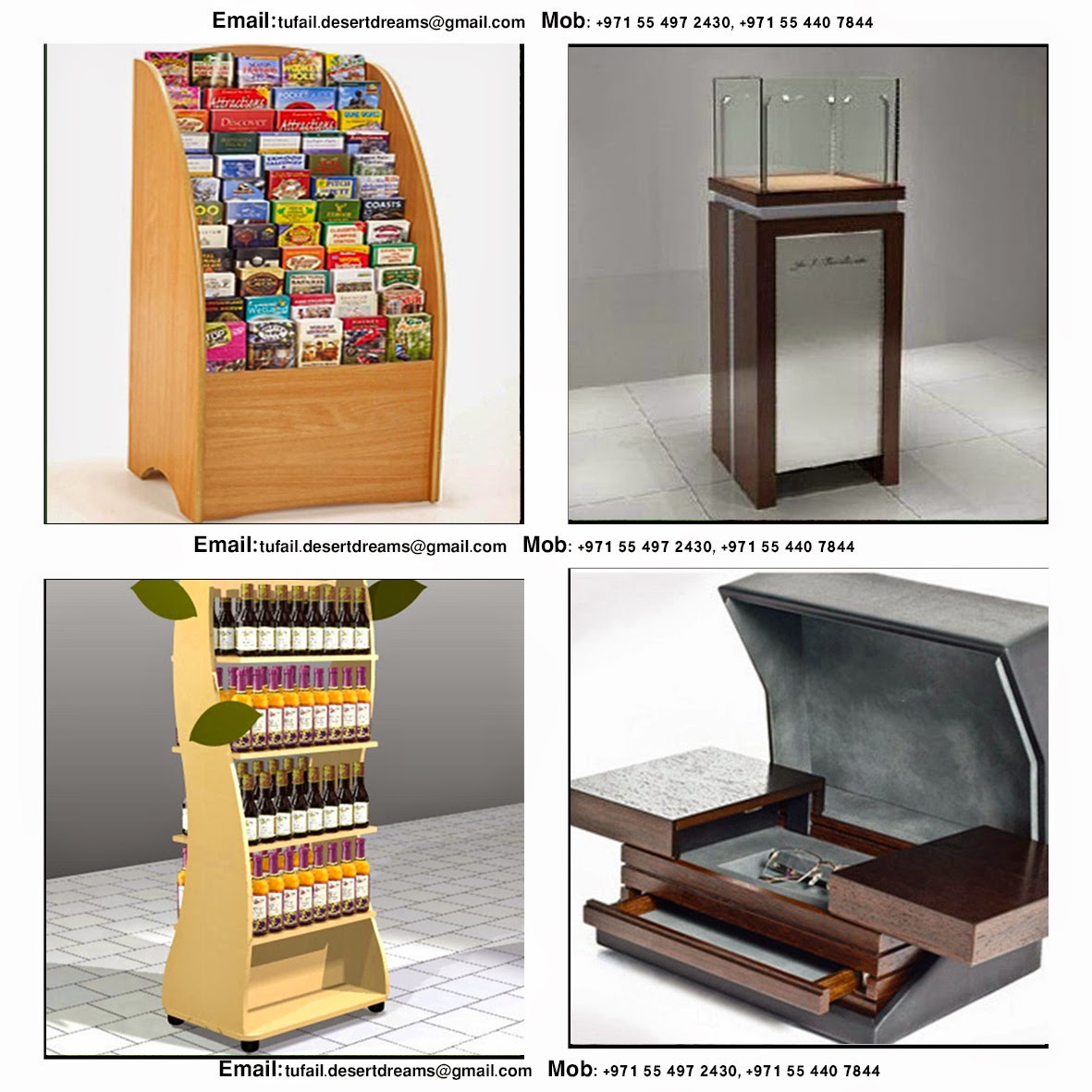 Design And Manufacturer Display Stands In Uae | Wooden Display Stands ...