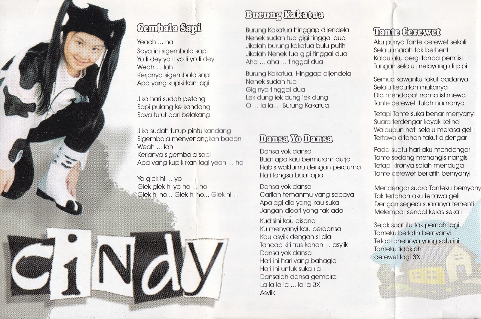 Sampul Kaset Album Lagu Anak Indonesia Jaman Dulu: Cindy Cenora