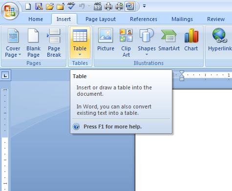 M and J in a Nutshell: Tutorial: Creating tables in Word
