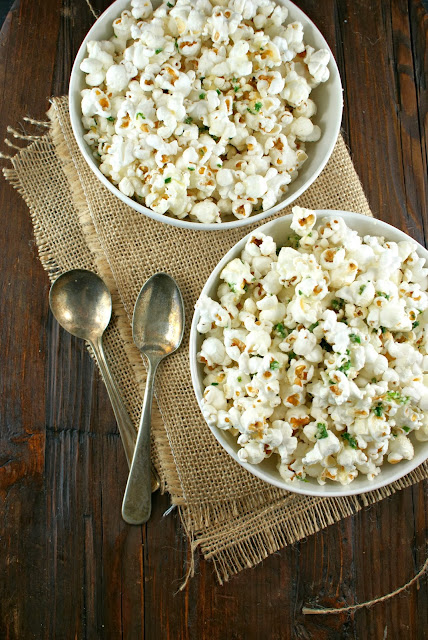 Authentic Suburban Gourmet: Chive & Parmesan Popcorn | Friday Night Bites