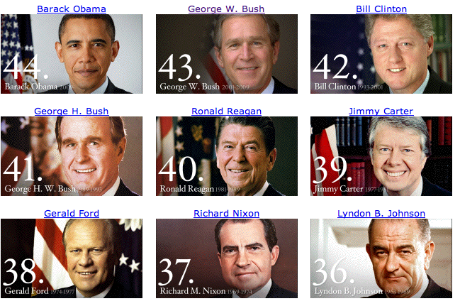 All 44 Presidents In Order With Dates