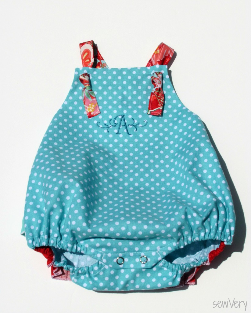 sewVery: KCW Day 1: Monogrammed Ruffle Bum Romper & Baby Shoes