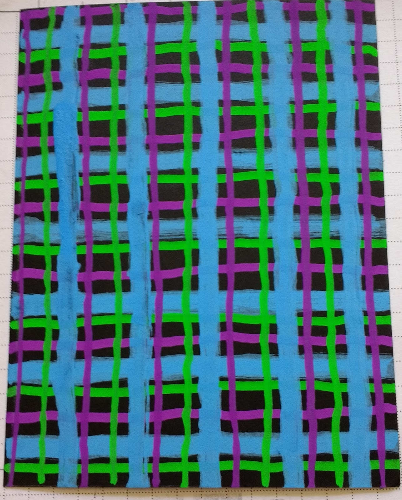 Stamp With Diane: Neon Chalkboard Plaid