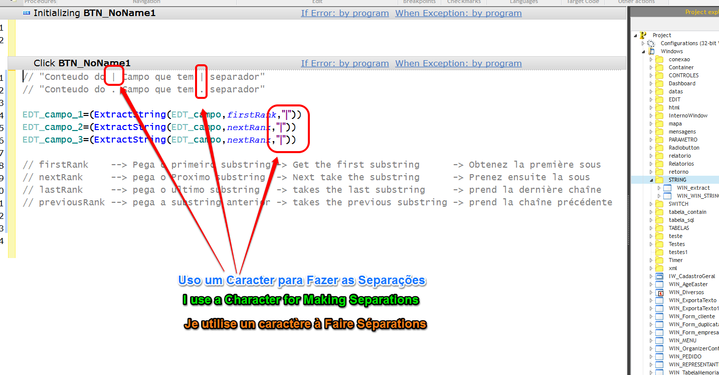 Windev21 Aulas,Estudos e Desenvolvimento: ExtractString - Extrair uma ...