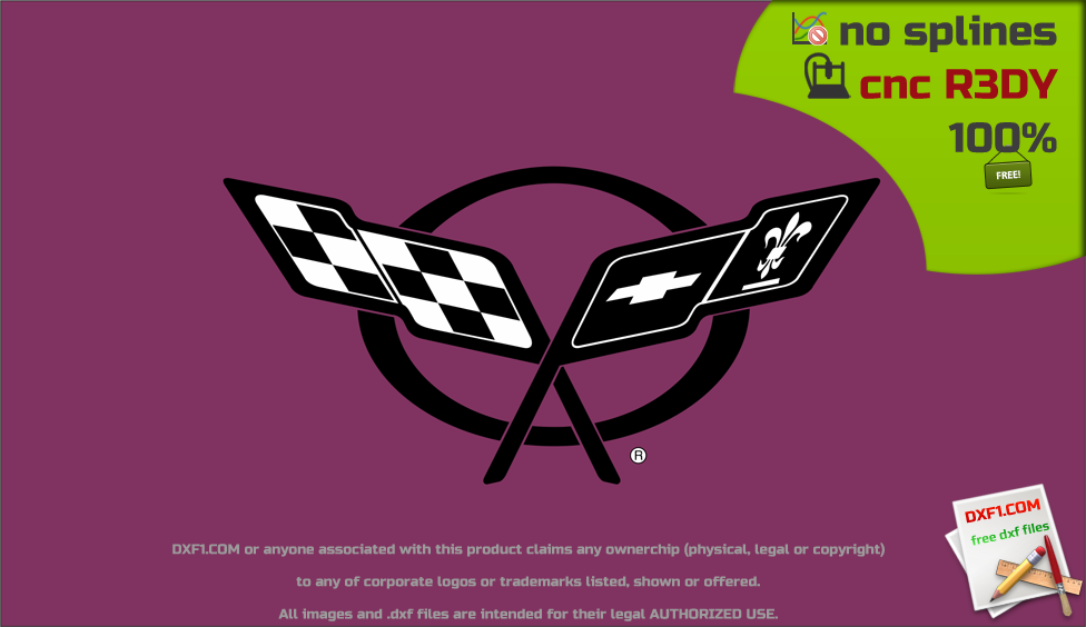 Free DXF files for CNC machines: CHEVROLET CORVETTE racing logo .dxf ...