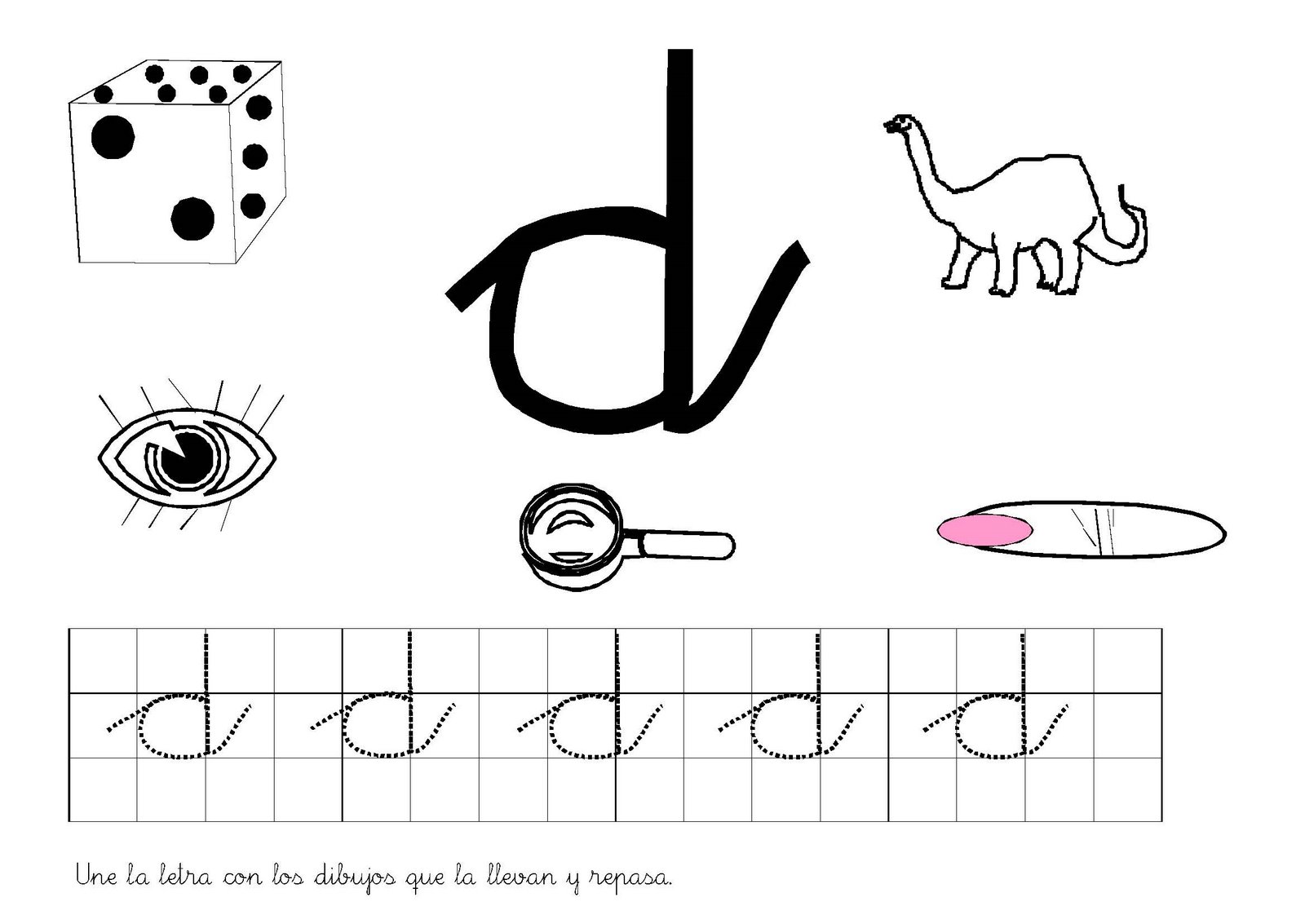 Recursos para Educación de Adultos: Caligrafía letra D