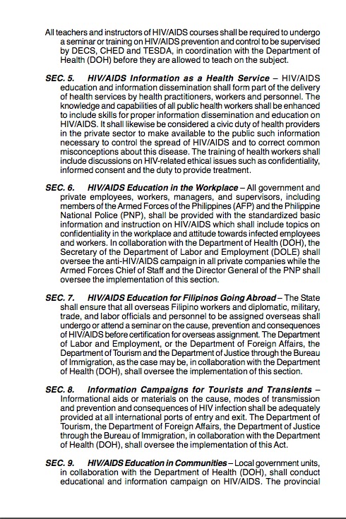 RA 8504: Philippine AIDS Prevention and Control Act of 1998 ~ Living ...