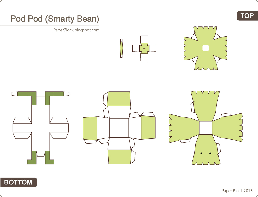 PAPER BLOCK: Template - Pod Pod (Smarty Bean)