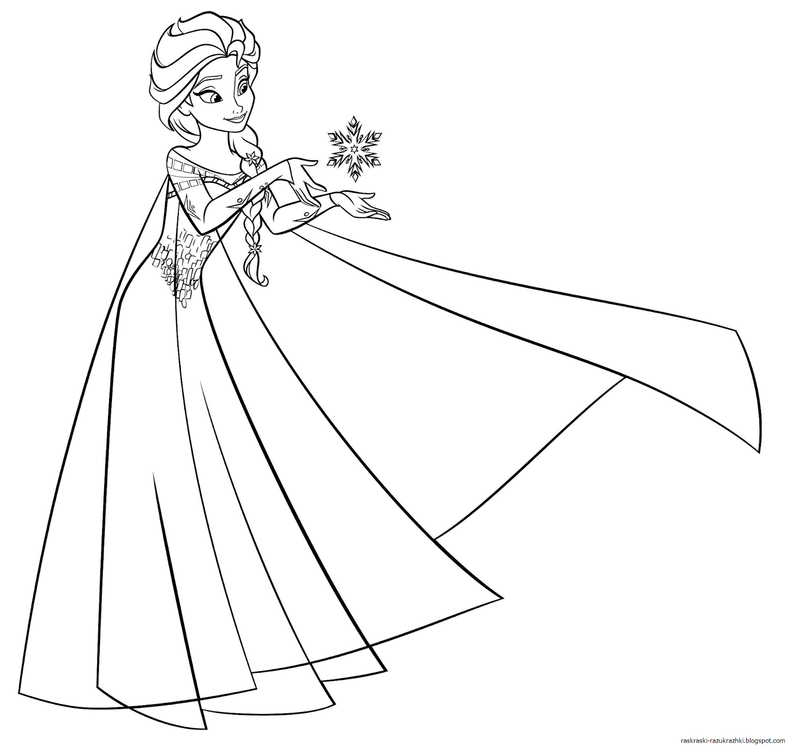 Эльза Разукрашка Распечатать