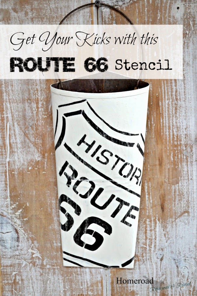 Rusty Route 66 Metal Flower Vase