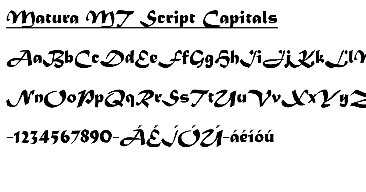 Matura MT Script Capitals (Fontes Grátis): 05 Fonte Escrita