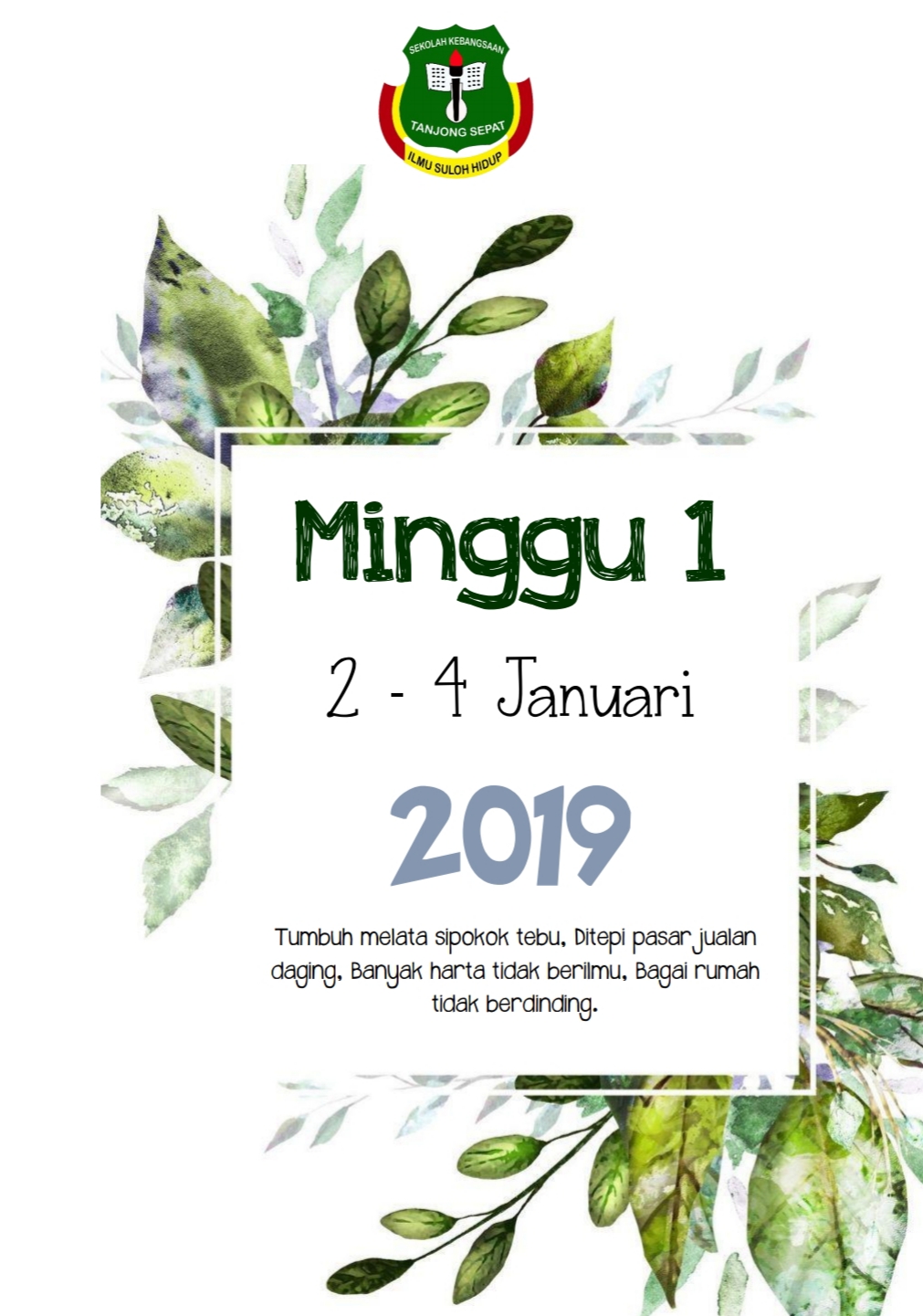 DIVIDER MINGGUAN KUMPULAN B UNTUK TAHUN 2019
