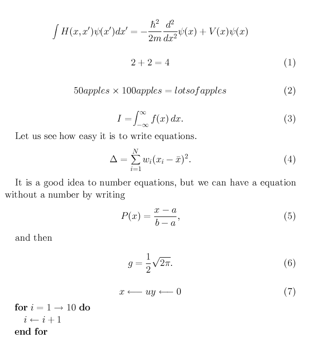 Berlin Brown And Software Development: Quick Latex Equation Examples