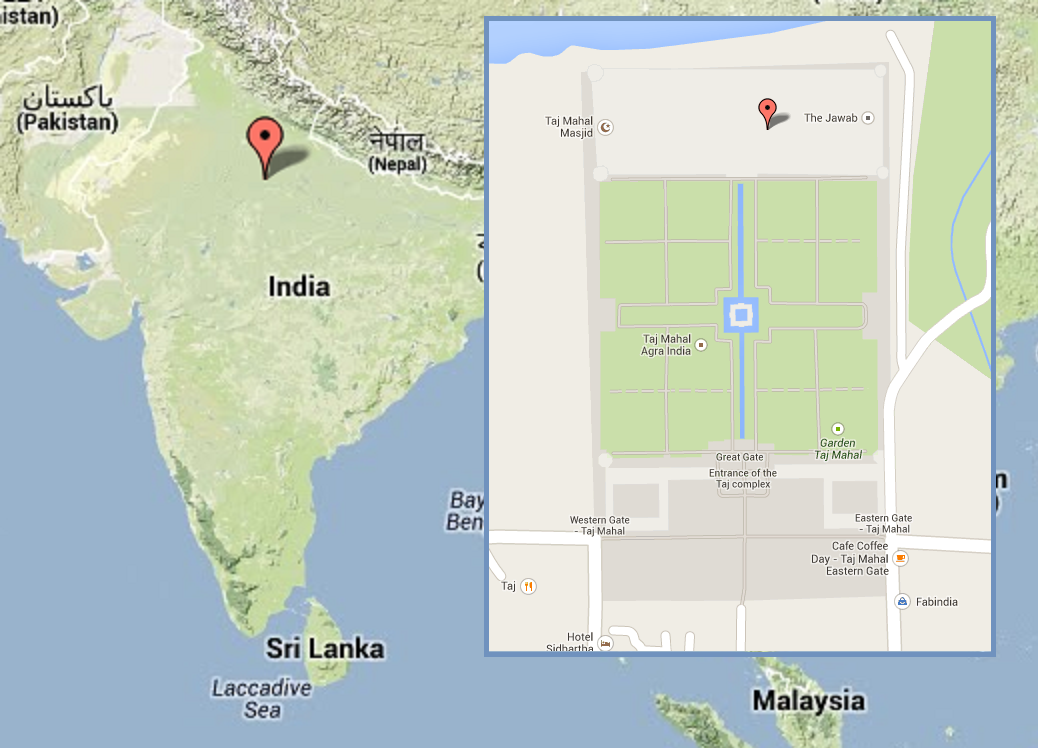 Where Is Taj Mahal In India Map - Map