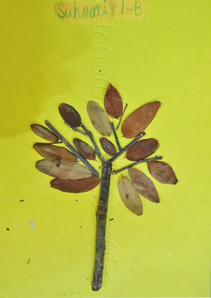 Make a tree using twigs and leaves -Think-Pick-Create projects