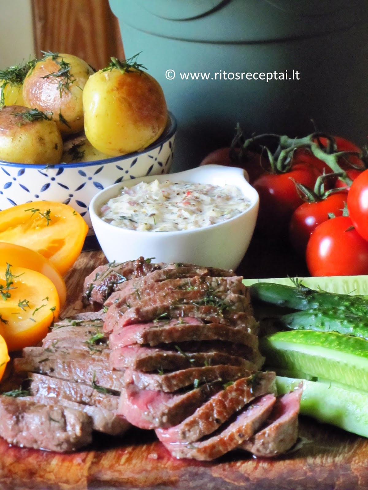 Ritos receptai : Jautienos steikas su Serano padažu.Savaitgalio pietūs.