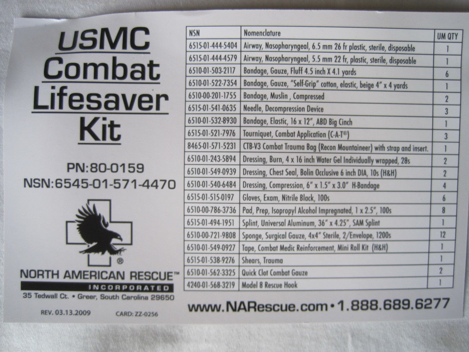 Webbingbabel: USMC Combat Trauma Bag V3 / CLS (North American Rescue)