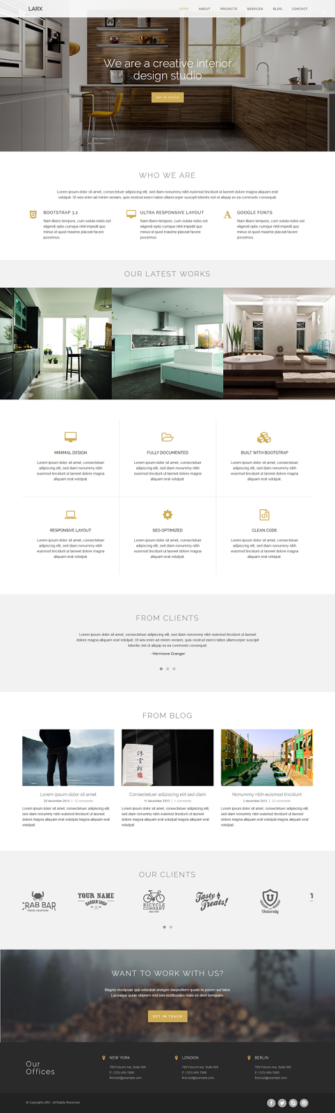 LARX Interior Design Studio Bootstrap Template - Download New Themes