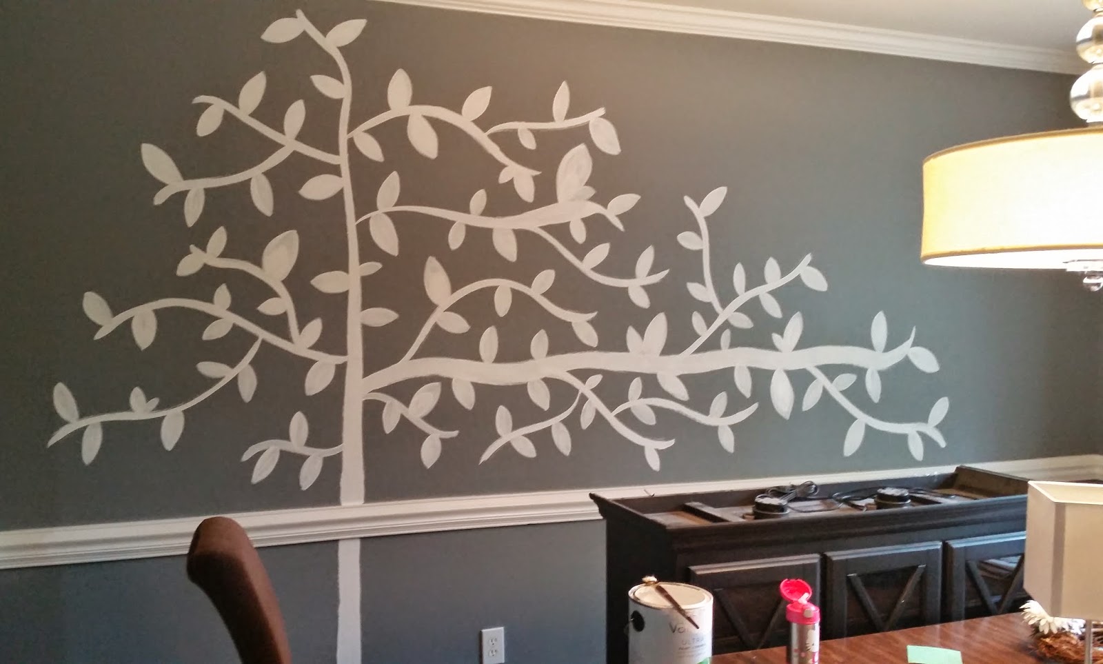 Happily Me : Dining Room Makeover: Hand-painted Trees