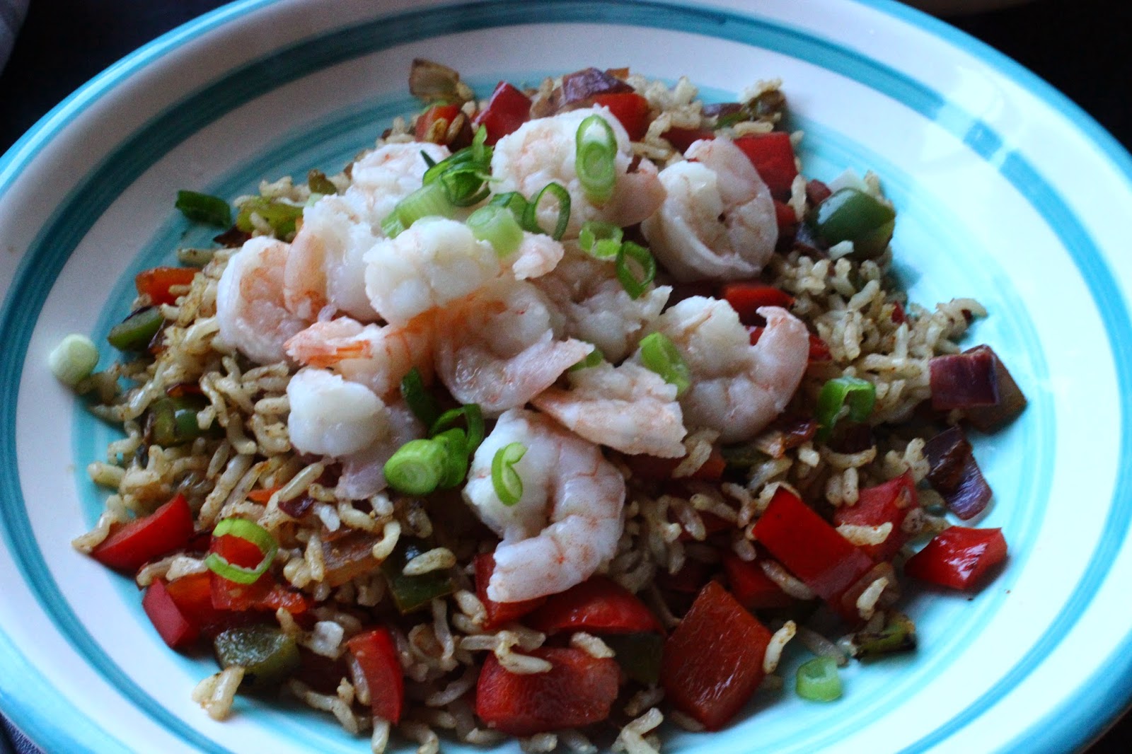 Better Belly Burst!: Sizzling Garlic Prawns with rice and peppers