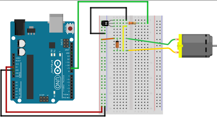 labwire: Drive DC Motor using Transistor and Arduino
