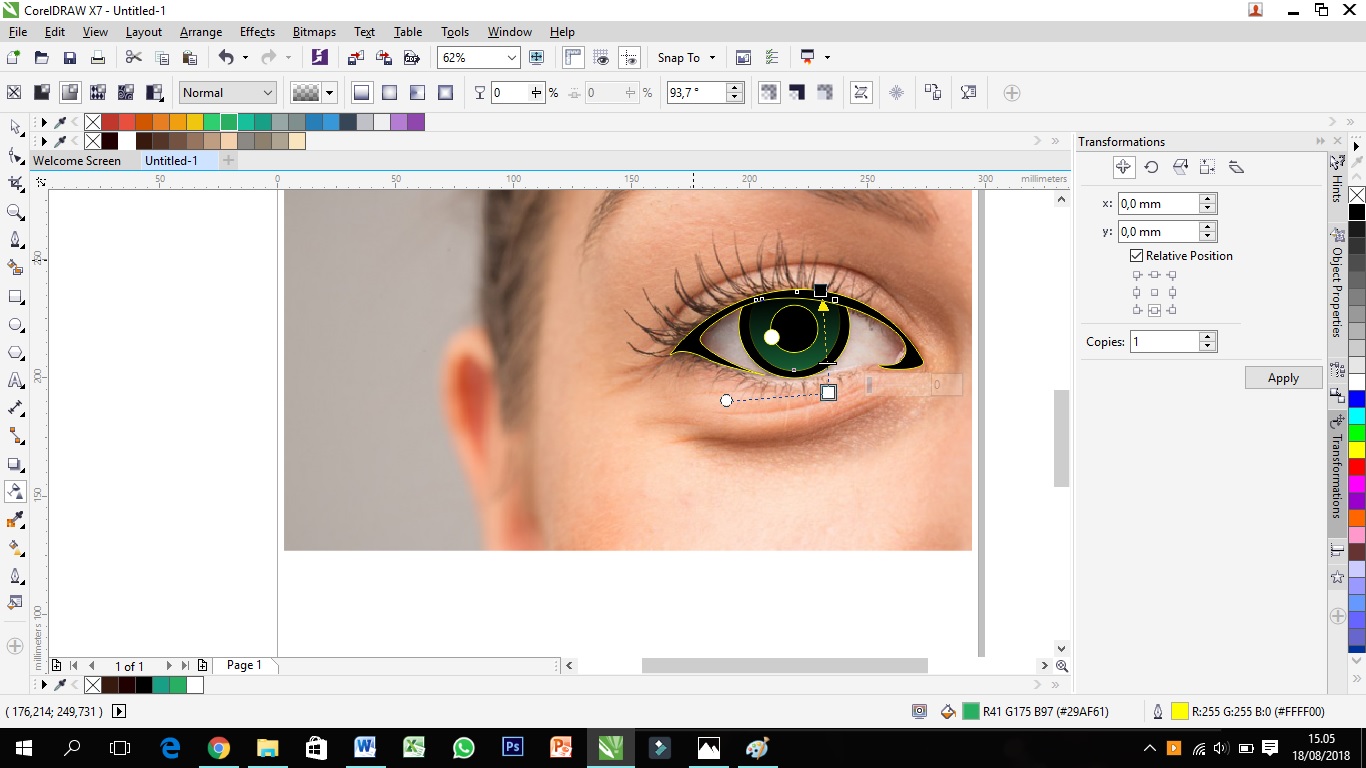 TUTORIAL MEMBUAT MaTA VEKTOR MENGGUNAKAN APLIKASI CORELDRAW - TANPA BATAS