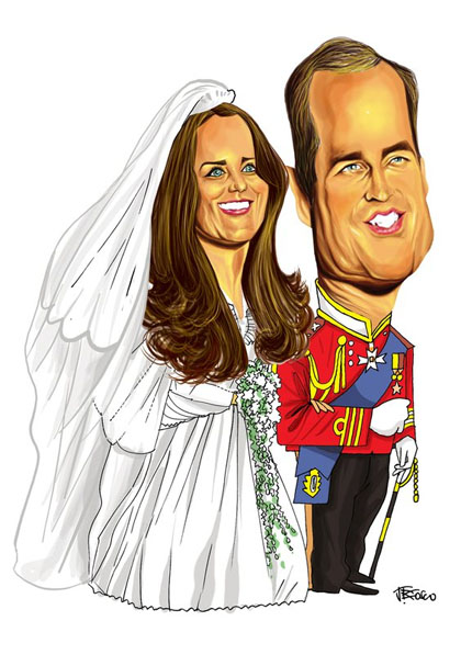 All About Kate Middleton's: Caricature collection of Kate and William.