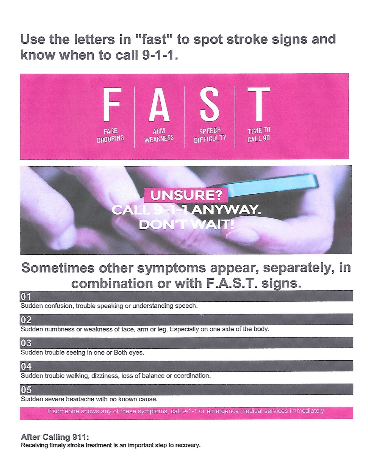 Senior Center of Rainier News: FAST Stroke Guide
