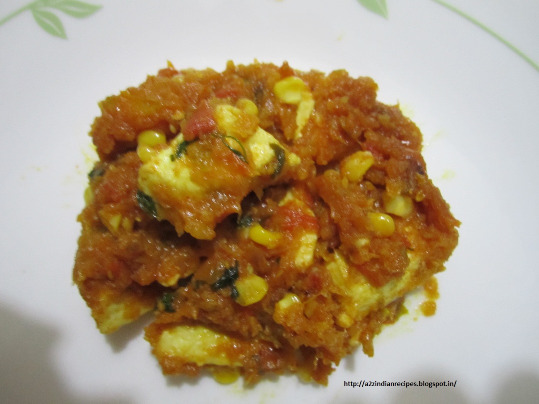 a2zindianrecipes: Paneer Corn Masala