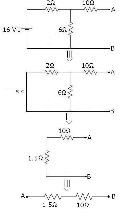 Electrical Circuits & Network Theorems: Example Solved Problems Based On Thevenin Theorem Circuit