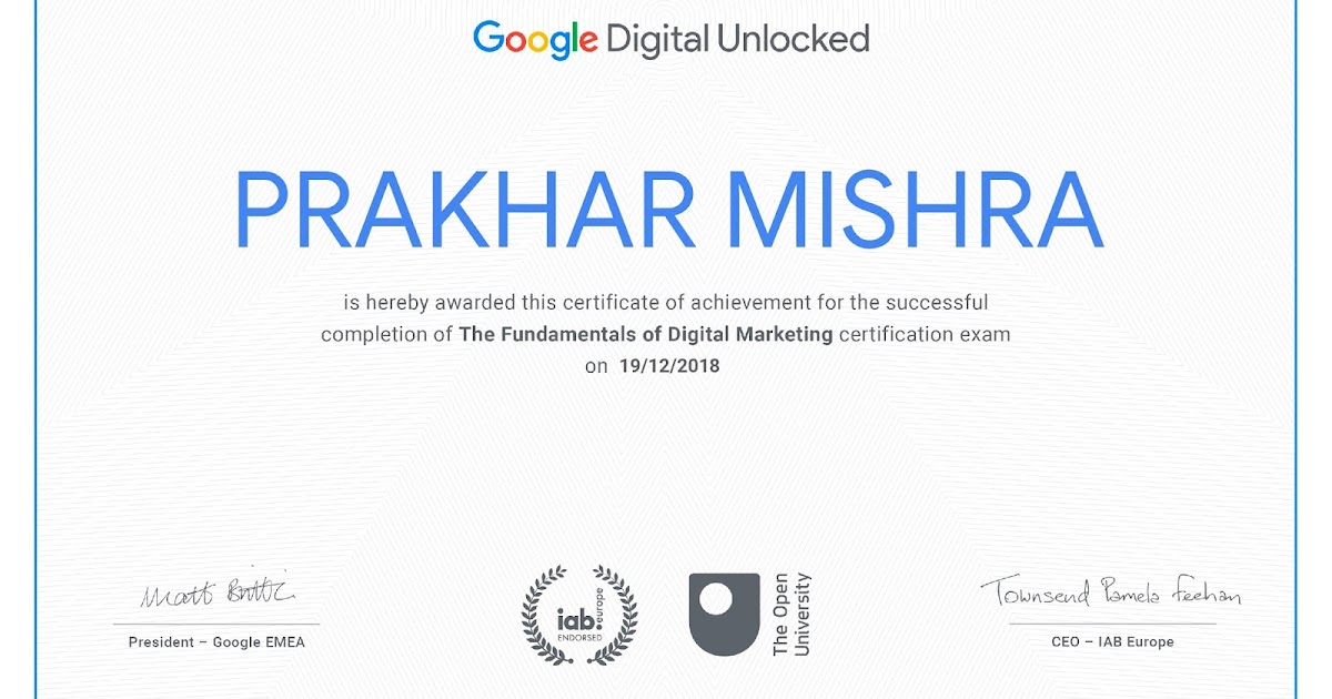 Get certified in the Fundamentals of Digital Marketing