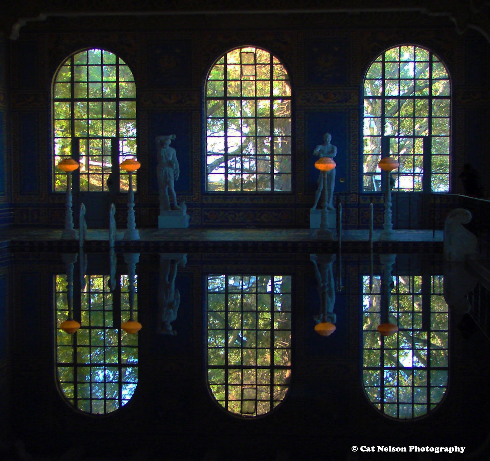 Cat Nelson Photography: Hearst Castle - Indoor Pool - Window Reflection