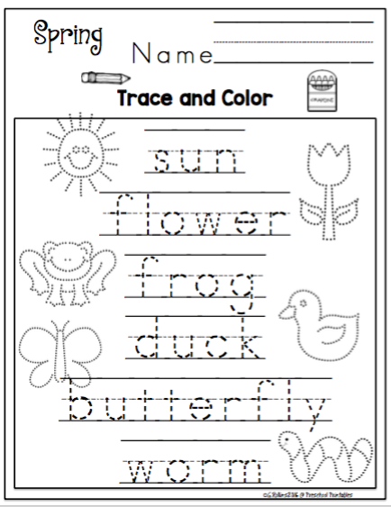 Spring Tracing Fun "No Prep" ~ Preschool Printables