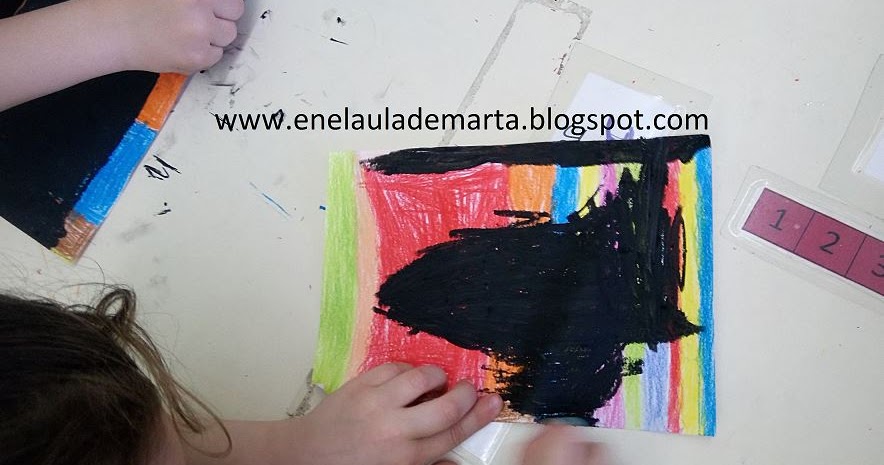 En el aula de Marta: Jugamos con colores: técnica del grattage.