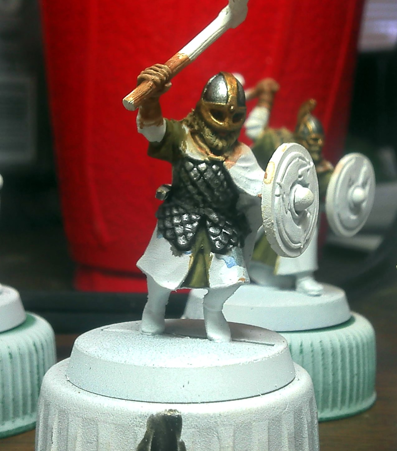 Wargames and Railroads: Grimbold's Helmingas Warband - 1st Painting Session