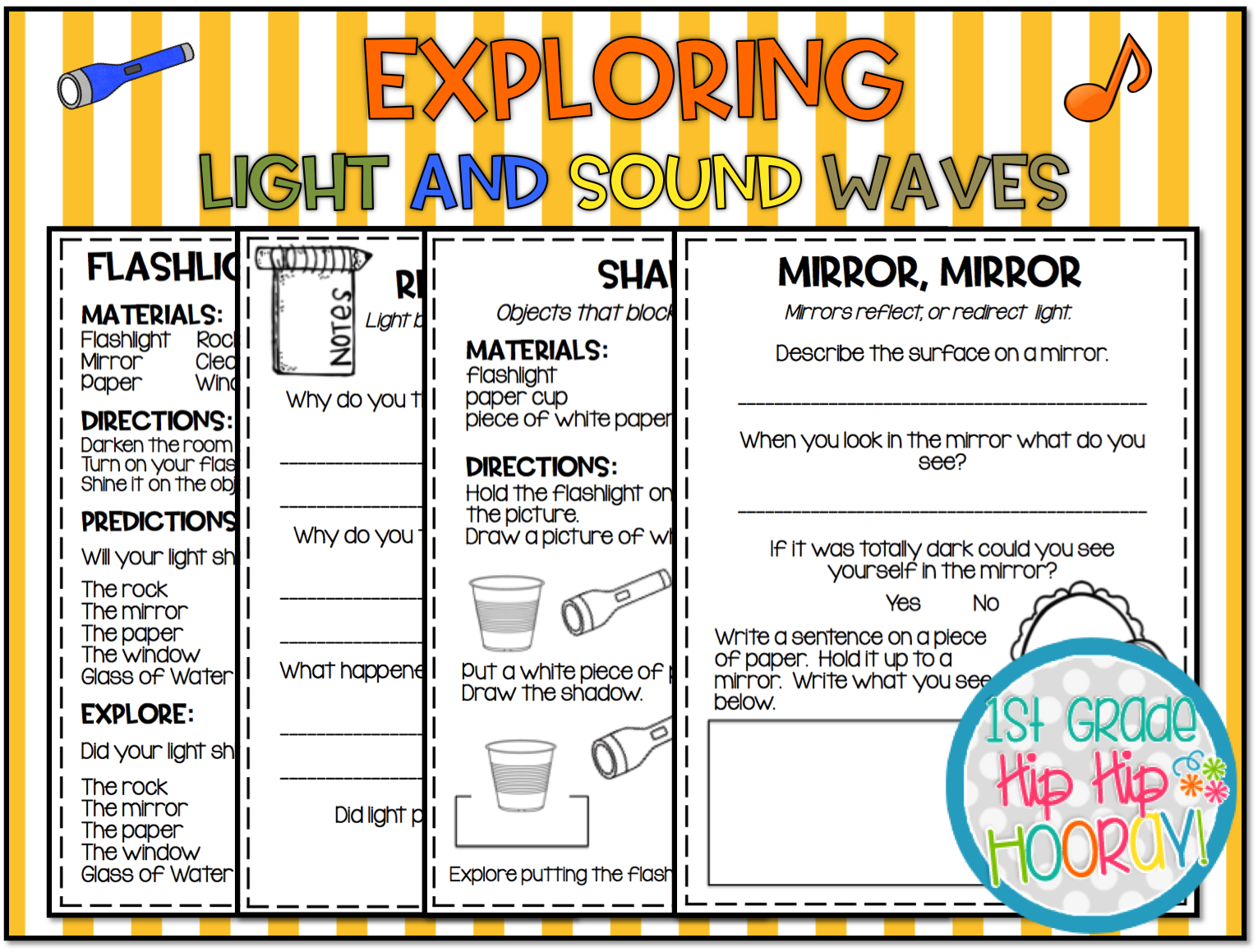 1st Grade Hip Hip Hooray!: Exploring Light and Sound NGSS