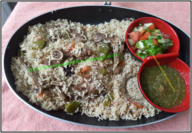 My Recipes: MUTTON MANDY RICE ( YEMENI MANDI ) WITH SALAD & HARRAH SAUCE