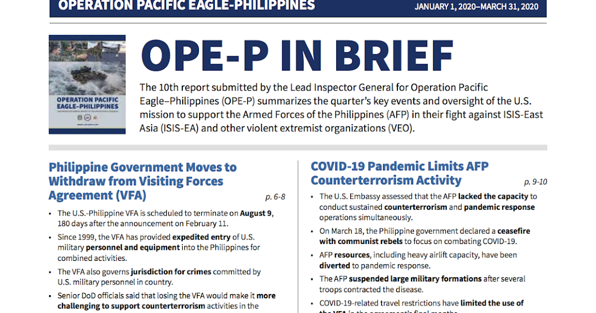 Philippinefails: Insurgency: 1st Quarter 2020 OPE-P Report