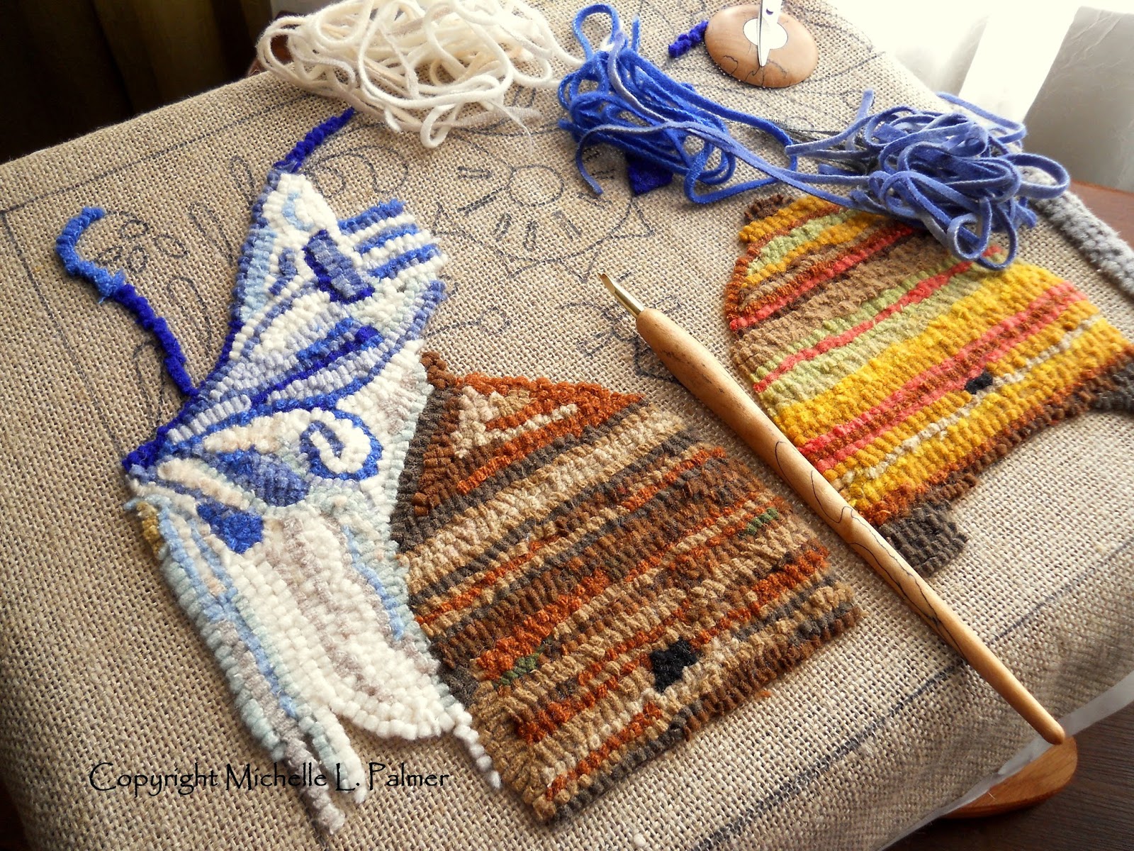 Michelle Palmer: Hooked rug progress~