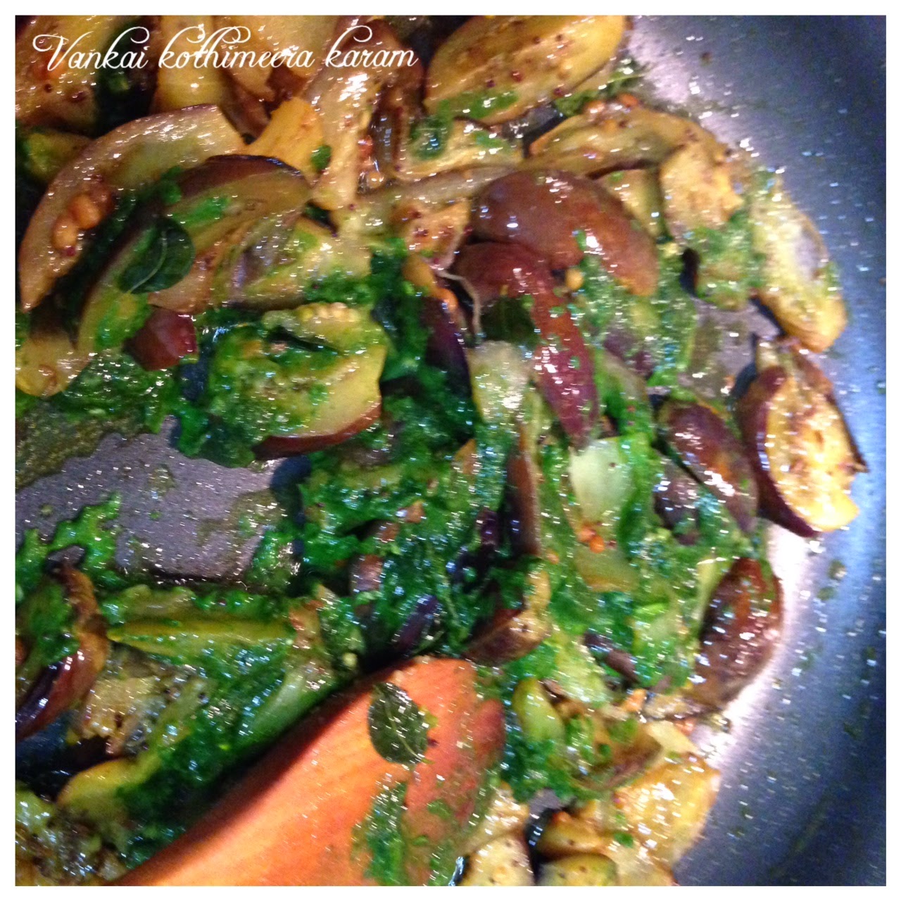 Sarita's Kitchen Blog: Vankai kothimeera Karam